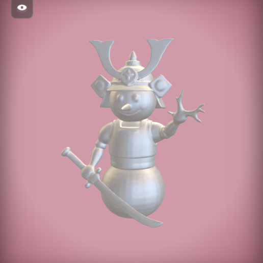 Free STL file Samurai Snowman 3D Printable Figure: A Festive Warrior 🗡️ ...