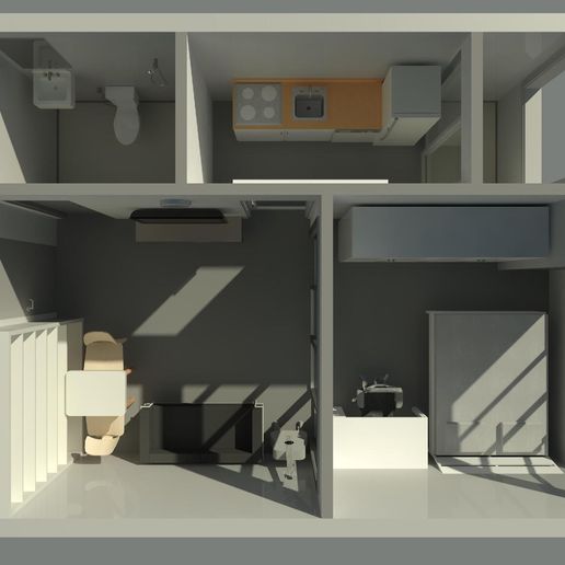 🏠 Simple room by REVIT 25R02・ STL File for ・Cults