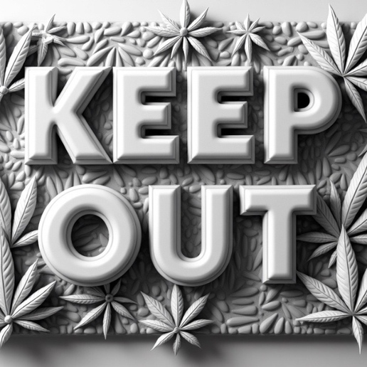 🌳 CANNABIS KEEP OUT Sign・ STL File for 3D printing・Cults