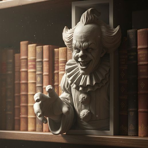 📚 Book Nook Pennywise - The Stalking Clown 🎈👻・ STL File for 3D printing ...