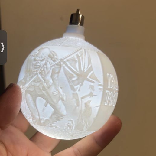 STL file lithophane Christmas ornament Iron Maiden 🎄 ・3D printing ...