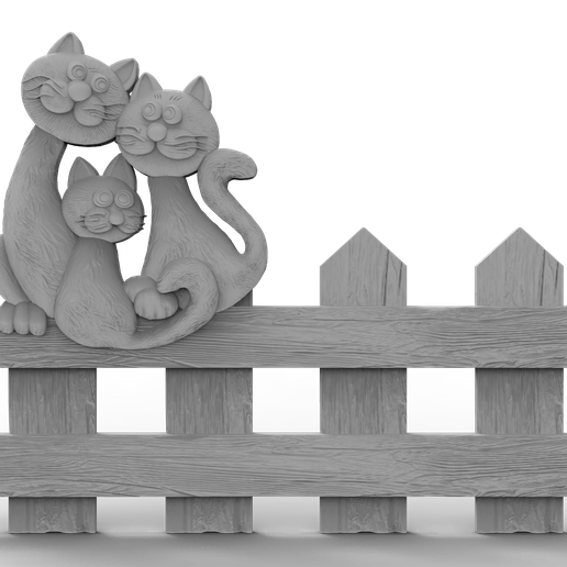 3D file 3D Model STL File for CNC Router/Laser & 3D Printer Cats on a ...