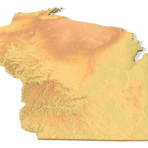 3D file Wisconsin Topographic Map – 3D Model for 3D Printing & CNC ...