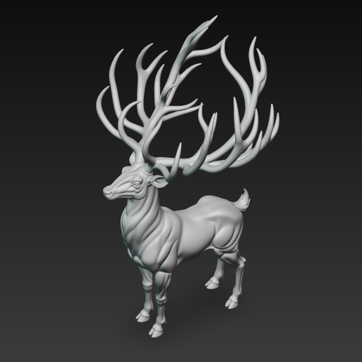 👹 Grand Celestial Stag 3D Model | Towering Antlered Creature・ STL File ...