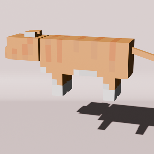 🍊 Minecraft Orange Cat・Free STL File for 3D printing・Cults