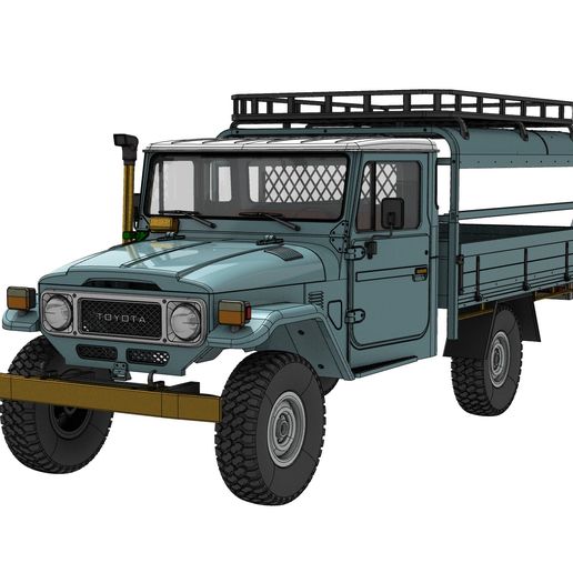 🚗 TOYOTA LAND CRUISER FJ45 FLAT BED PICKUP TRUCK 3D PRINT RC BODY STL ...