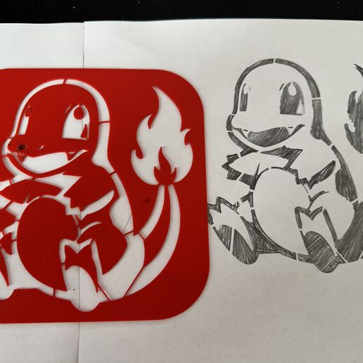 🐉 Charmander Stencil・Free STL File for 3D printing・Cults