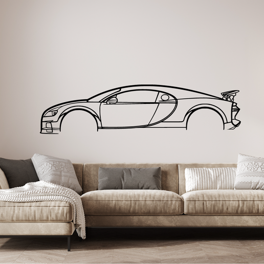 STL file Bugatti Chiron Sport 2D Art/ Silhouette 🎨 ・3D printing idea to ...