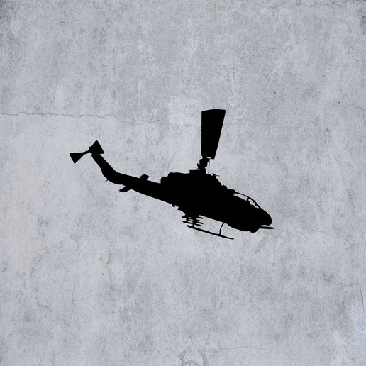 STL file AH-1 COBRA ATTACK HELICOPTER #2 | 2D WALL ART 🚁 (DXF)・3D ...