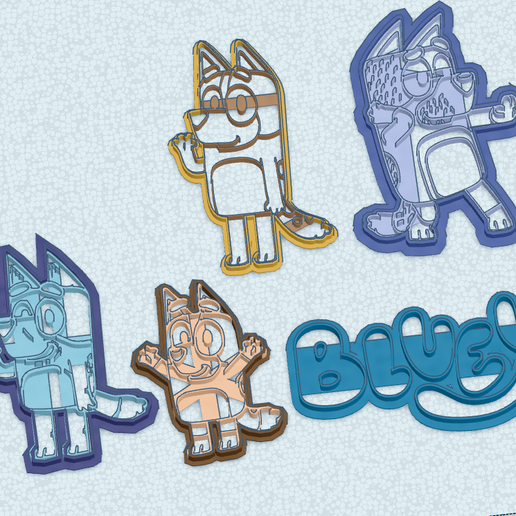STL file Bluey family and logo cookie cutters 👪 ・3D print object to ...
