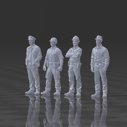 ♂️ 4 Pack HO Scale Male Railway Crew STL - Ultra-Detailed Resin ...