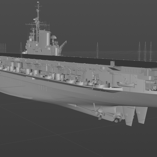 🚢 3D model material of the USS Franklin・ OBJ File for 3D printing・Cults