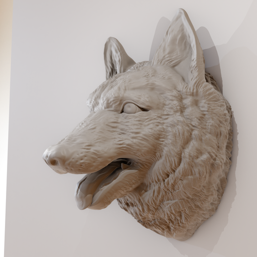 STL file husky dog head wall mount mouth open stl 🐕 ・3D printing idea ...