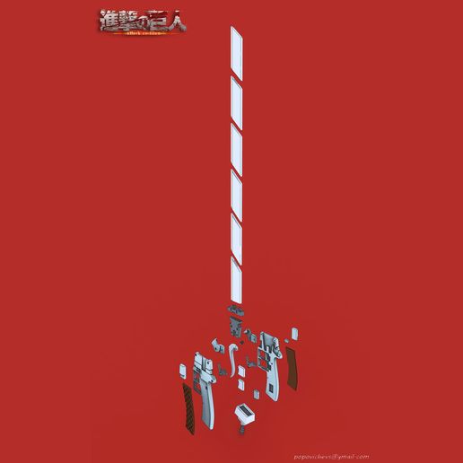 🗡️ Anime sword "Attack on Titan"・ 3D File for 3D printing・Cults