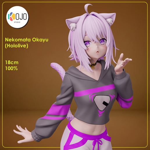 💬 Nekomata Okayu - Hololive Vtuber Figure for 3D printing・ STL File for 3D printing・Cults