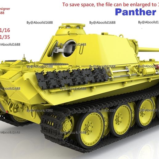 🪖 Panther G Tank Early-1_ver2(STL-1/35)・ 3D File for 3D printing・Cults