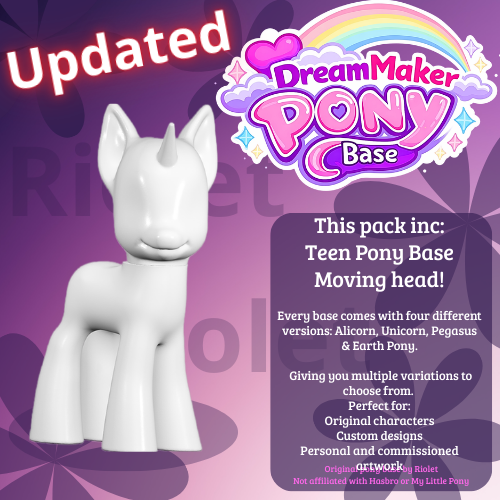 🦄 My Little DreamMaker Pony Teen base Moving head (MLP)・ OBJ File for ...