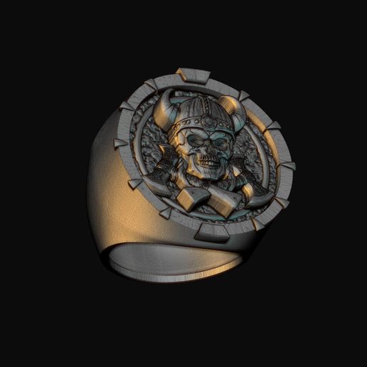 STL file Viking skull Design Ring STL 3D print model 💀 (OBJ)・3D ...