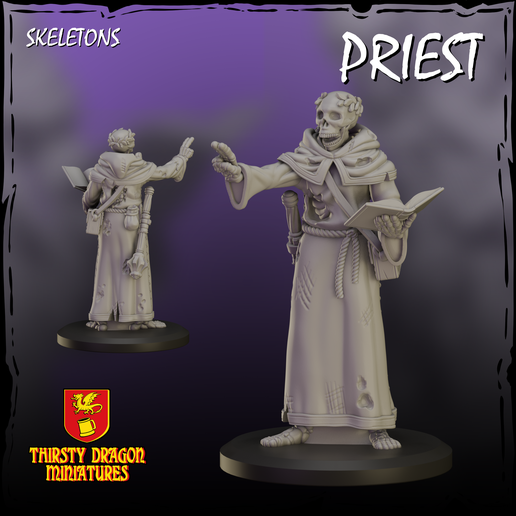 💀 Skeleton Priest・ STL File for 3D printing・Cults