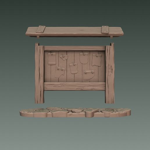 🎲 RPG PROPS - Quest board・ STL File for 3D printing・Cults