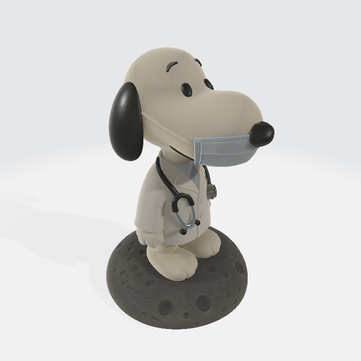 🩺 Classic Snoopy on the Lunar Stone of Doctor Attento・ STL File for 3D ...