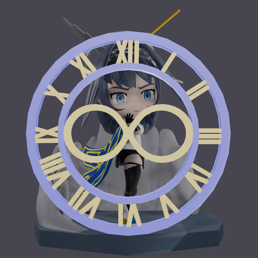 👾 Ouro Kronii Chibi diorama・ STL File for 3D printing・Cults