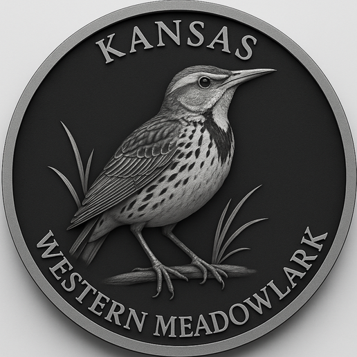 🐦 kansas state bird western meadowlark・ STL File for 3D printing・Cults