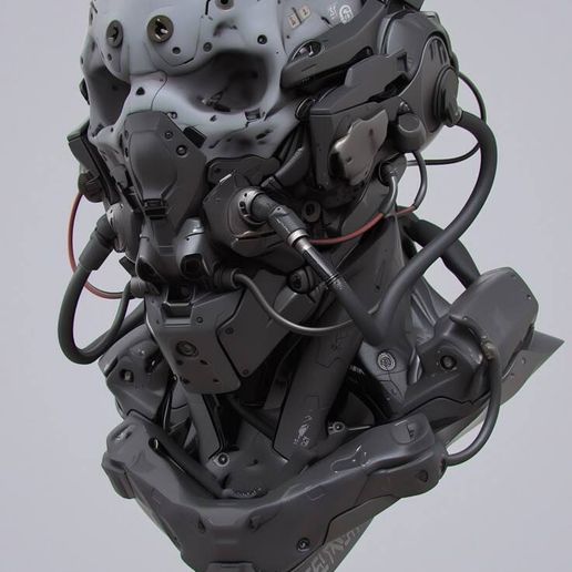 🫡 Andoid Cyborg Soldier Skull Mask Pilot Bust・ STL File for 3D printing ...