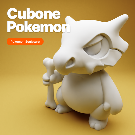 🦴 Cubone-Inspired Chibi Figurine – 3D Printable Bone Creature・ STL File ...