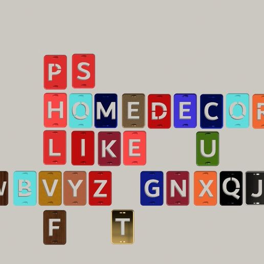 🆓 Letter Stencils Set・Free STL File for 3D printing・Cults