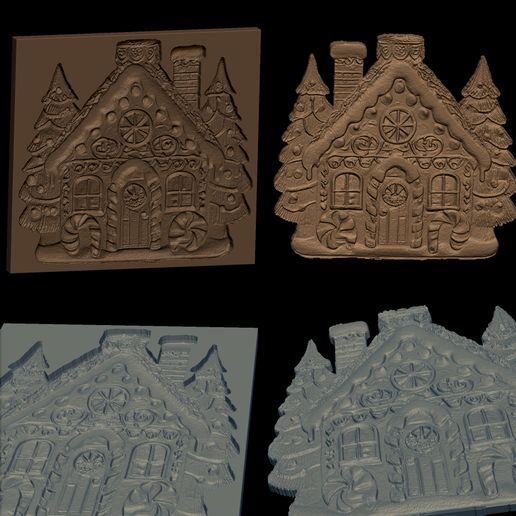 OBJ file Gingerbread House-mold for Christmas cookies 🎄 ・3D printing ...
