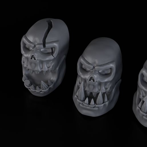 💀 ork skulls for terrain scatter and basing・ STL File for 3D printing・Cults