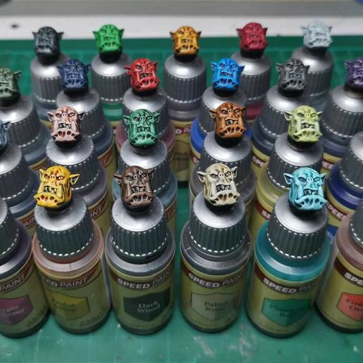 🍾 Army Painter - Dropper bottle speedpaint color sample - Ork head・ STL ...