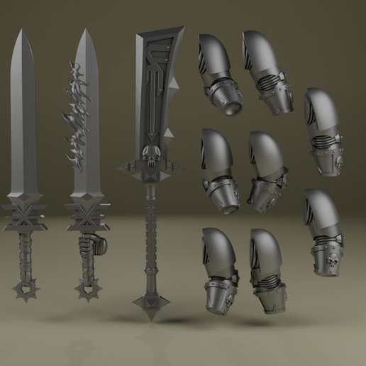 3D file Future Butcher Weapons + Arms 🔮 ・3D printable design to ...