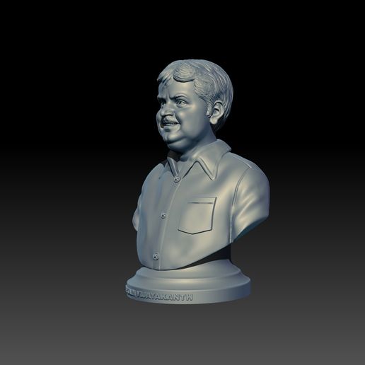 STL file 3D bust model of Vijaykanth 👤 ・3D printing template to ...