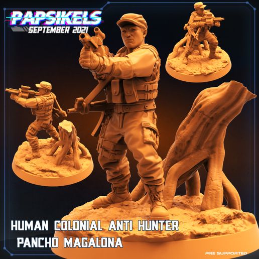 🏹 HUMAN COLONIAL ANTI HUNTER PANCHO MAGALONA・ 3D File for ・Cults