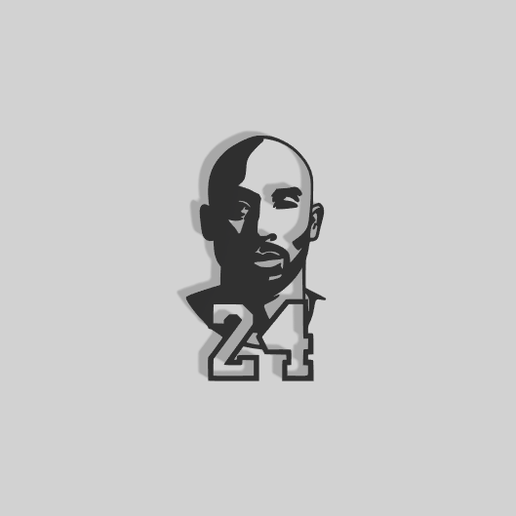 🎨 Kobe Bryant face decoration - 2D Art・ STL File for 3D printing and ...