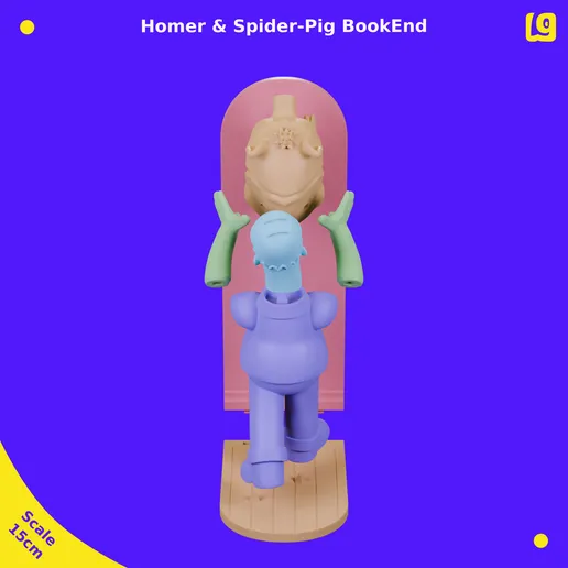 📚 Homer Simpson and Spider-Pig - BookEnd Support - Cartoon FanArt by ...