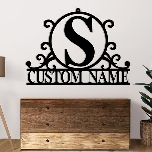 3D file Custom Monogram Metal sign 🪞 ・Model to download and 3D print・Cults