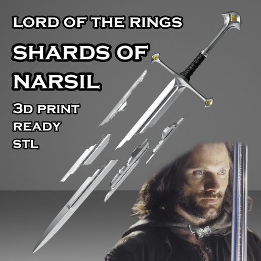 🗡️ Shards of Narsil -- Lord of The Rings -- 3D Print Ready・ STL File ...
