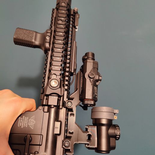 🔫 Airsoft Dual Riser mount for Trijicon MRO + PEQ・ STL File for 3D ...