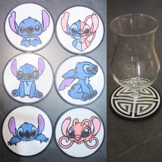 STL file 6 Coaster Disney Stitch 🍹 ・3D printable model to download・Cults
