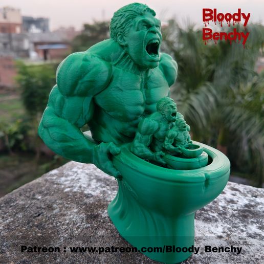 Archivo STL Superheroes Hulk toilet Bloody Benchy 🚽 ・Modelo para ...