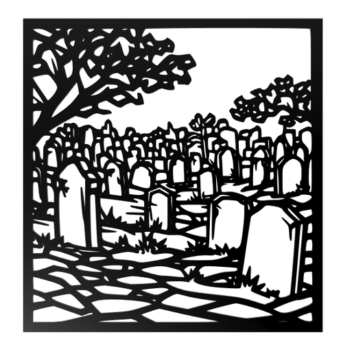 simple graveyard drawing