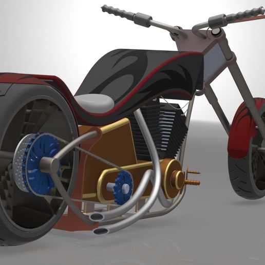 🏍️ AMERICAN CHOPPER・ STL File for 3D printing・Cults