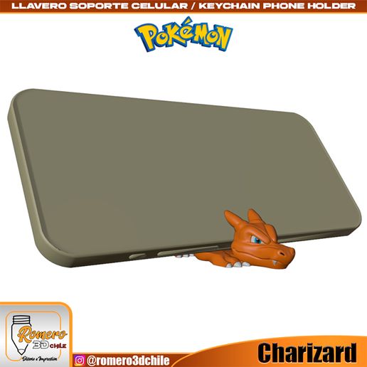 🐉 Charizard / Pokemon Cell Phone Holder Key Chain・ STL File for 3D ...