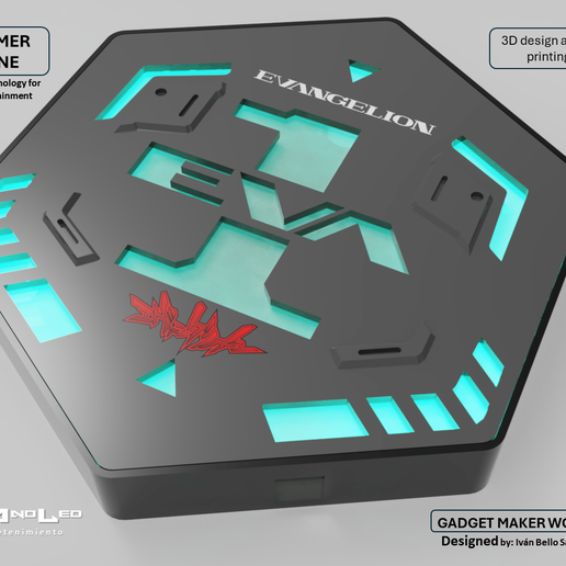 🤖 Evangelion Inspired LED Gamer Panel・Free STL File for 3D printing・Cults