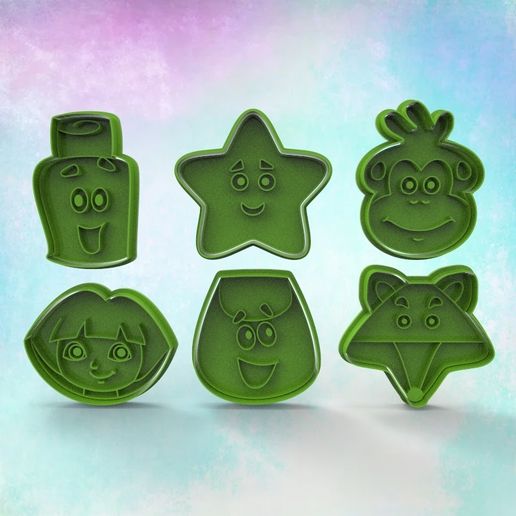 👽 DORA THE EXPLORER CUTTER SET・ STL File for ・Cults