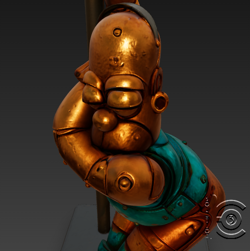 🕺 Pole Dance Homer - Steampunk Edition・ STL File for 3D printing・Cults