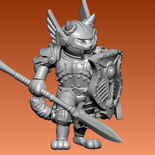 STL file Cat knight - Cat person statue - 3D print 🐱 ・Model to download ...